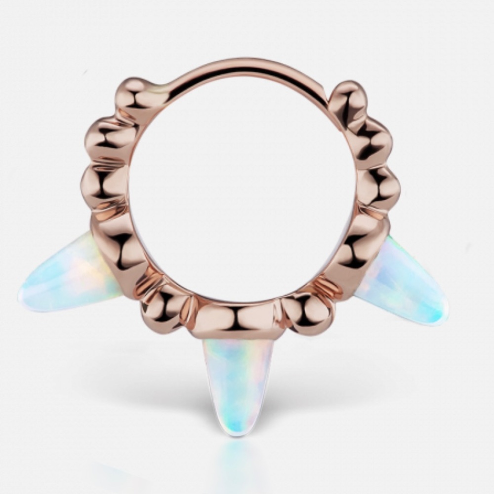 Maria Tash Original Triple Short Opal Granulated Spik… - Gem